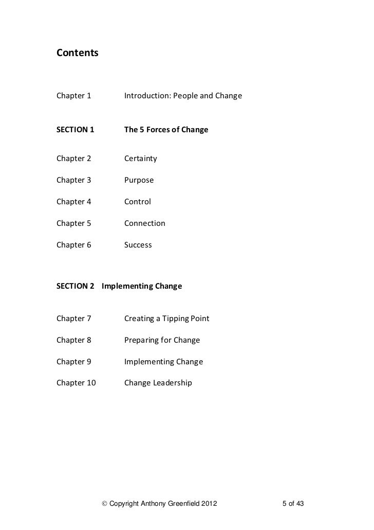 The 5 Forces of Change - a blueprint for leading successful change