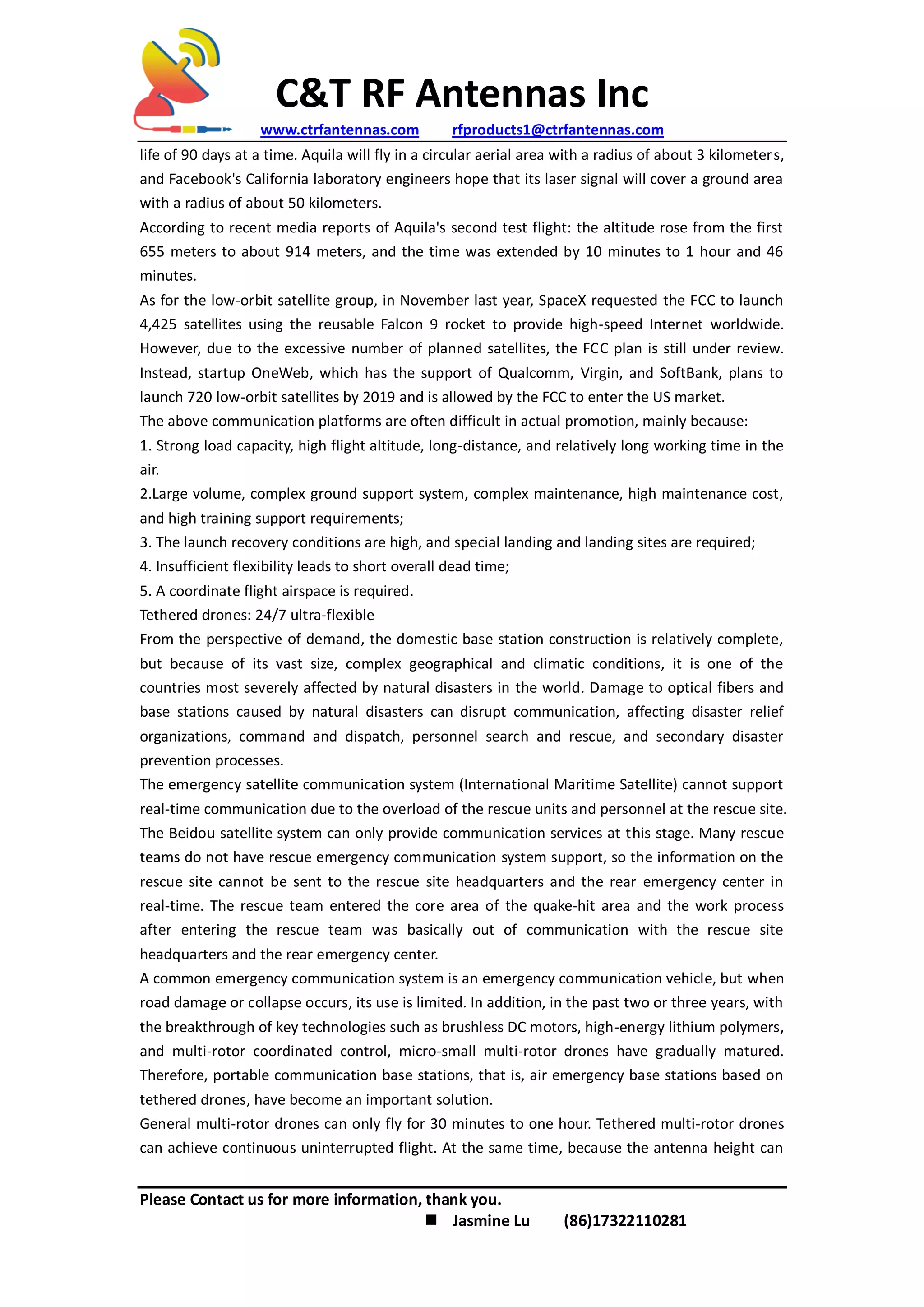 The 5G base stations for drones -- C&T RF Antennas Inc | PDF