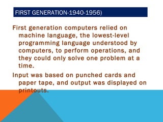the generation of computers | PPT