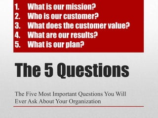 The 5 most important questions | PPTX