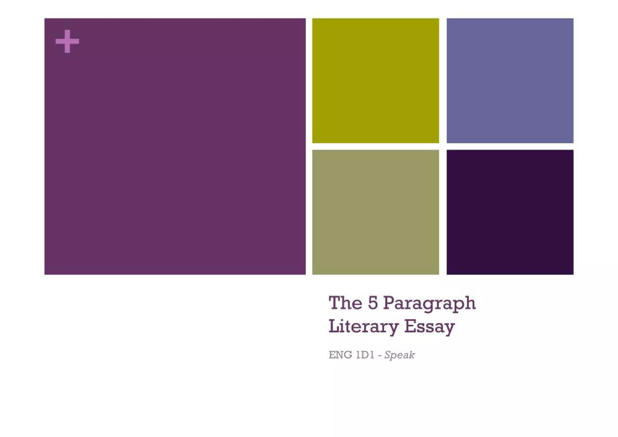 The 5 Paragraph Literary Essay | PPT