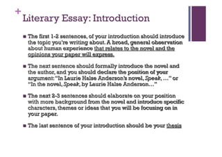 The 5 Paragraph Literary Essay | PPT