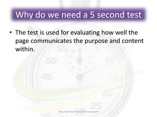 The 5 second rule and its applicability to ux | PPTX