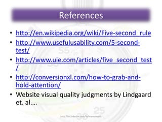 The 5 second rule and its applicability to ux | PPTX