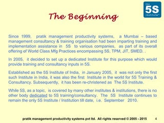 The 5S Institute - An update | PPS | Mechanical and Industrial Engineering Industry | Industries