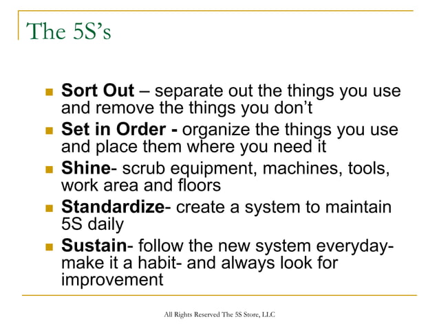 The 5S Store 5S Training Presentation | PDF | Home Improvement | Home ...