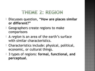 The 5 themes of geography | PPT