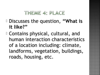 The 5 themes of geography | PPT
