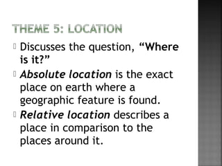 The 5 themes of geography | PPT
