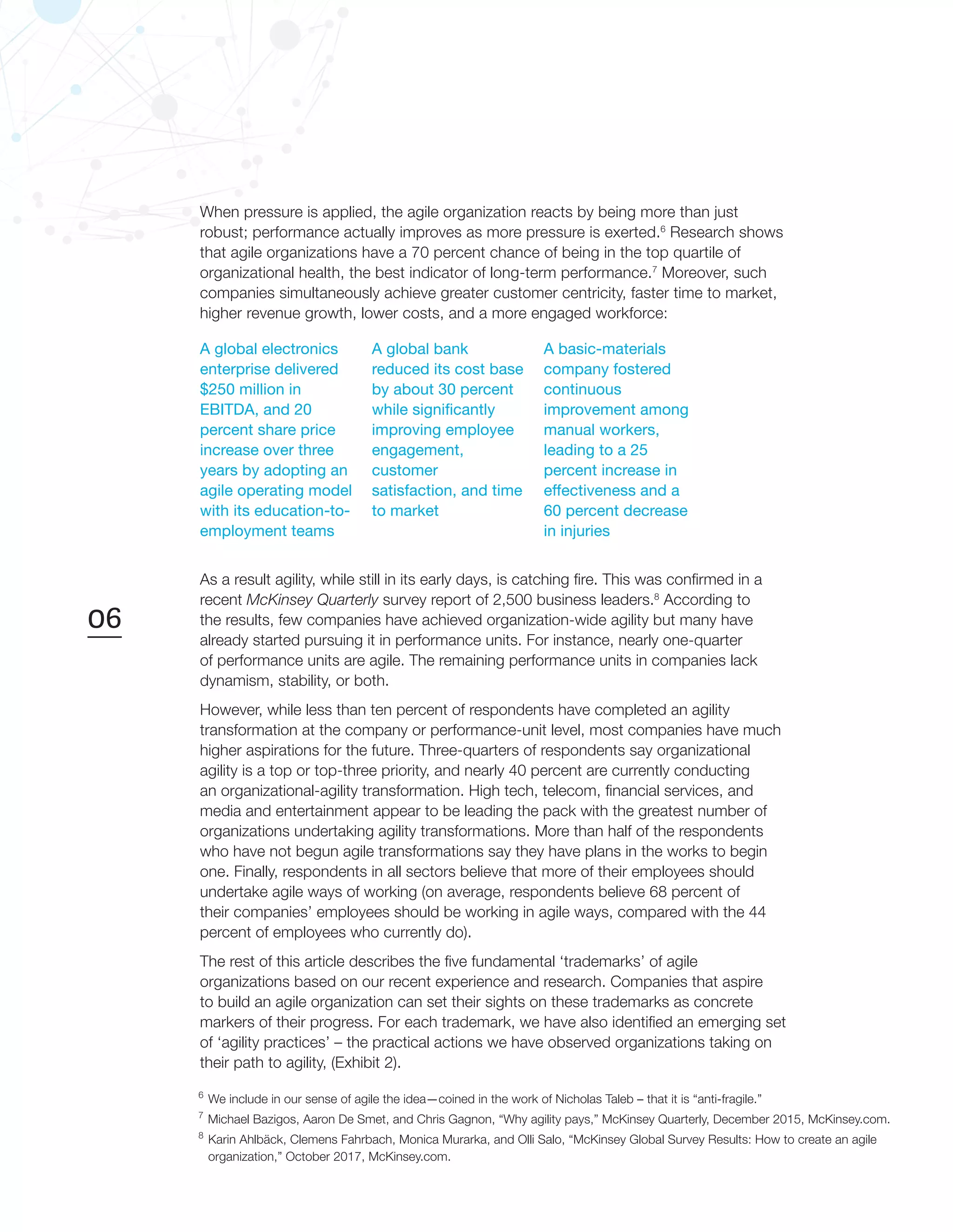 The 5 trademarks of agile organizations (mc kinsey & company) | PDF