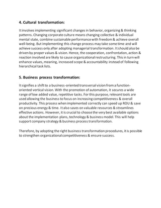 The 5 types of business transformation | DOCX
