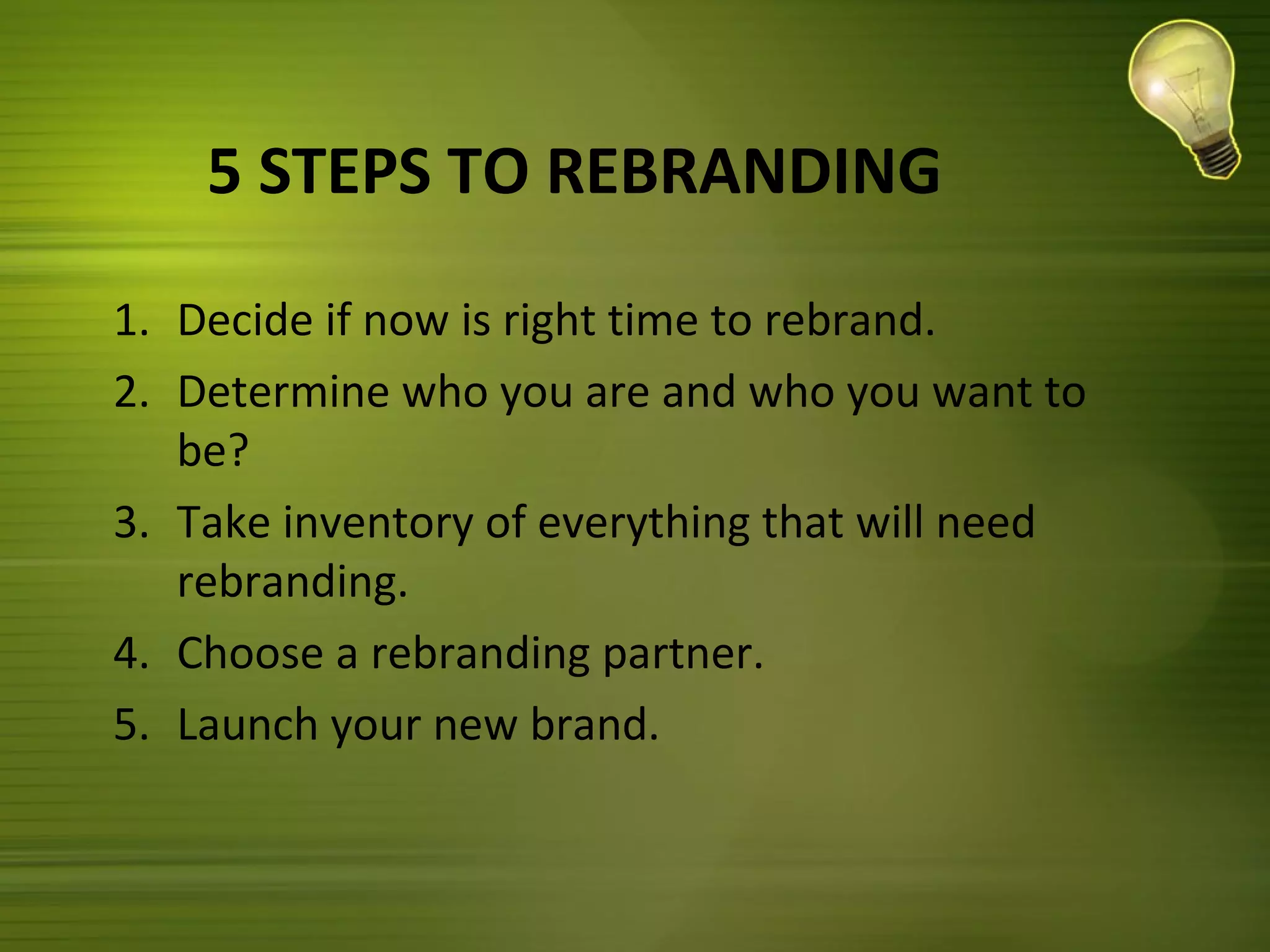 The 5 types of rebrands | PPT