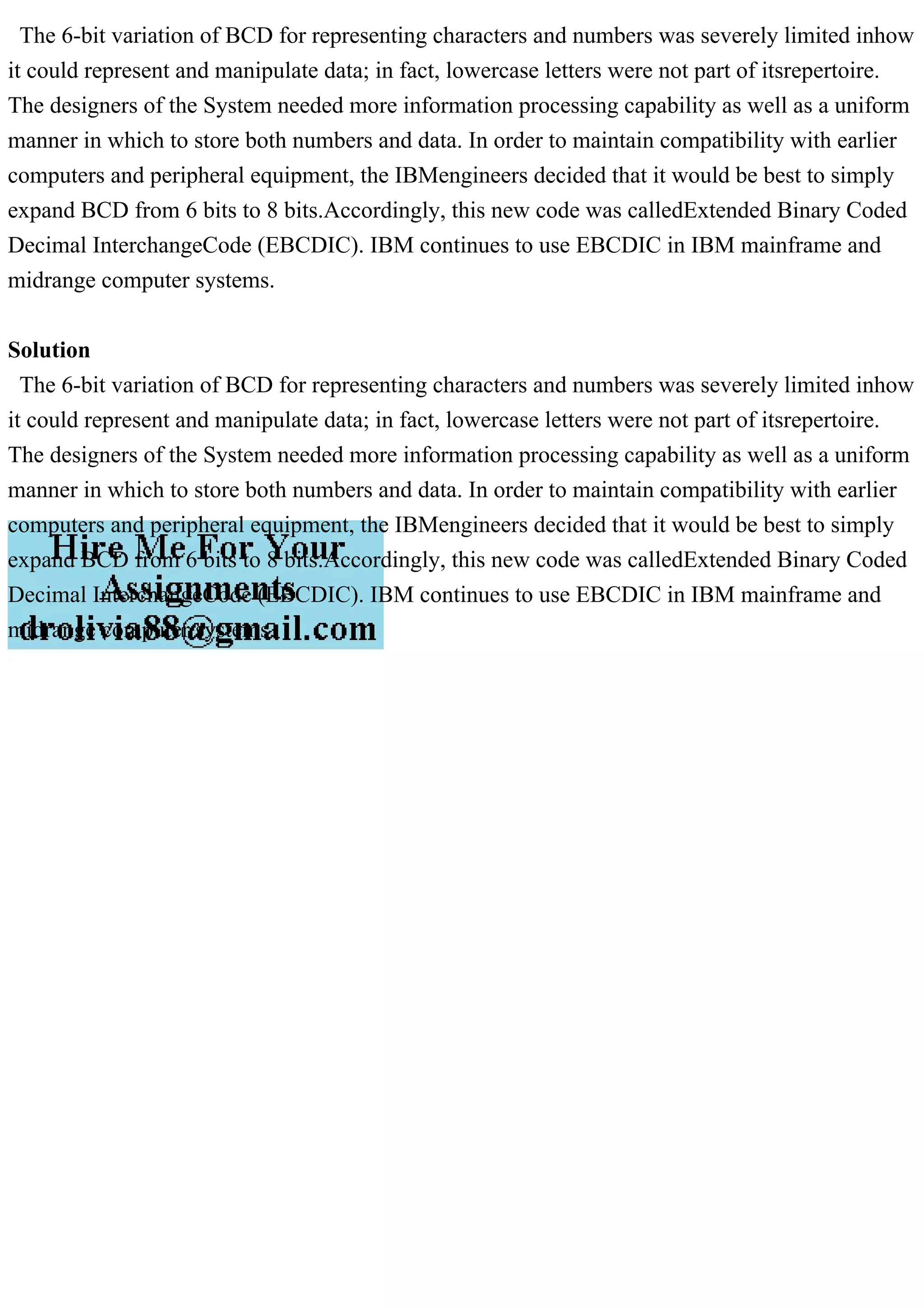 The 6-bit variation of BCD for representing characters and numbers w.pdf | Computing ...