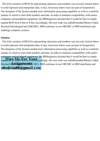 The 6-bit variation of BCD for representing characters and numbers w.pdf
