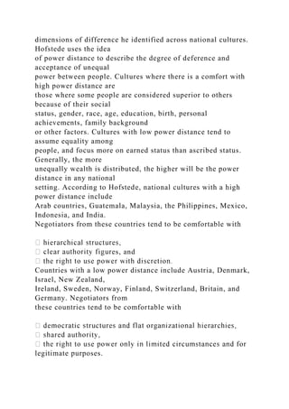 The 6-D model of national culture Geert Hofstede, assisted.docx
