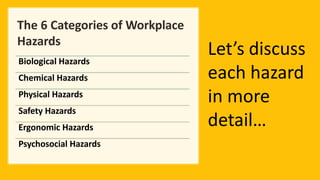 6 categories of workplace hazards in industries | PPTX