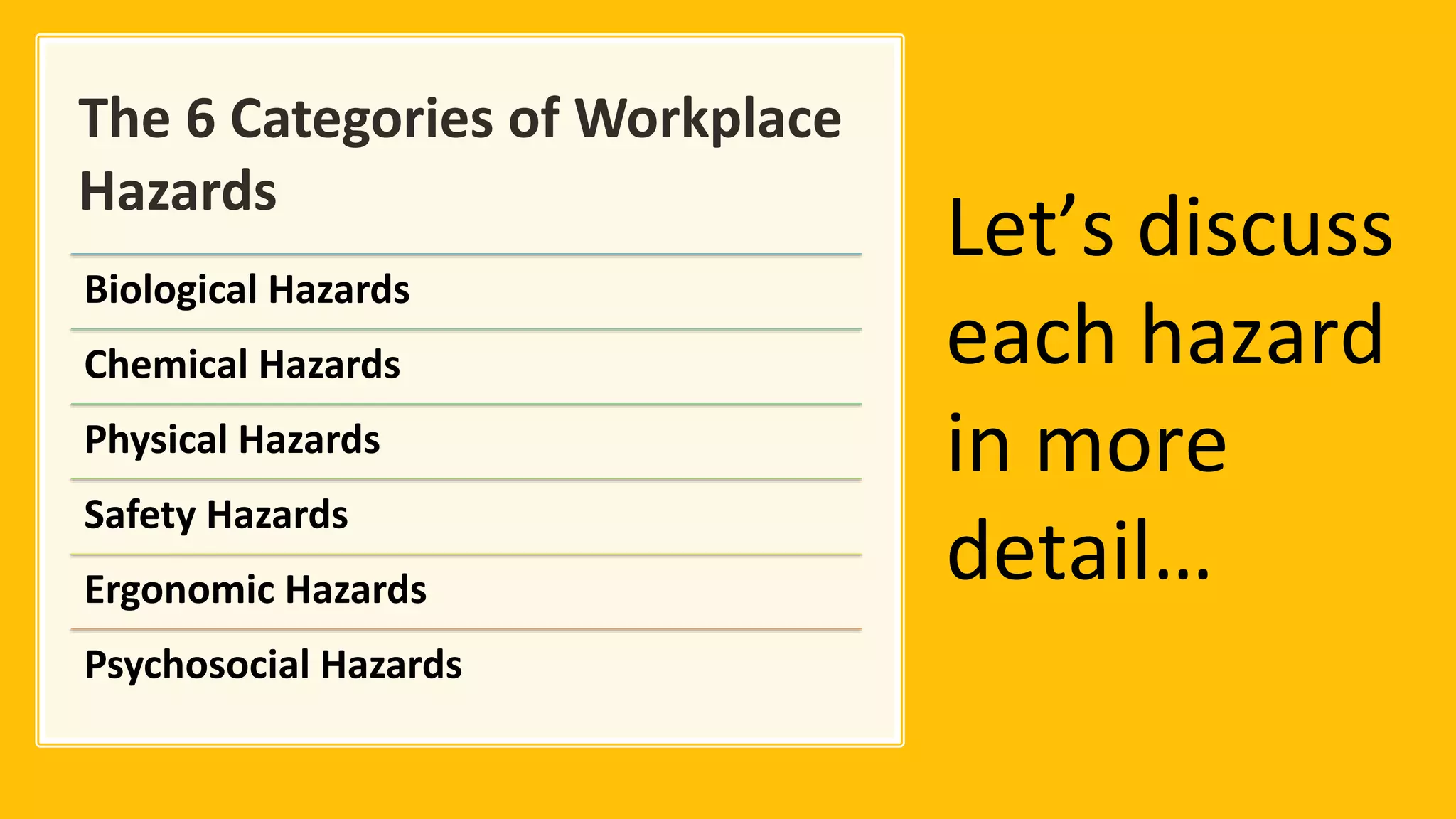The 6 Categories of Workplace Hazards | PDF