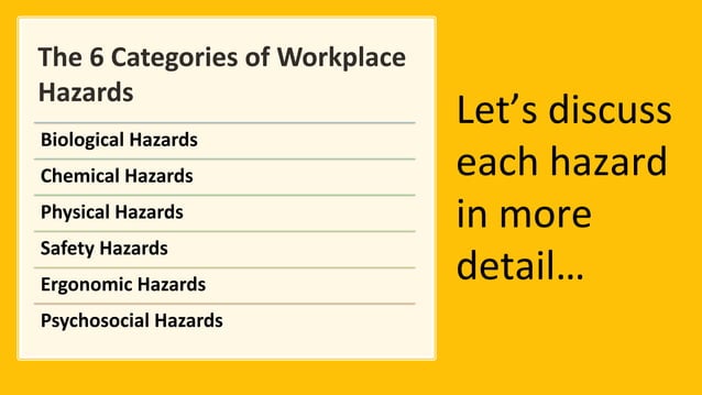 The 6 Categories of Workplace Hazards