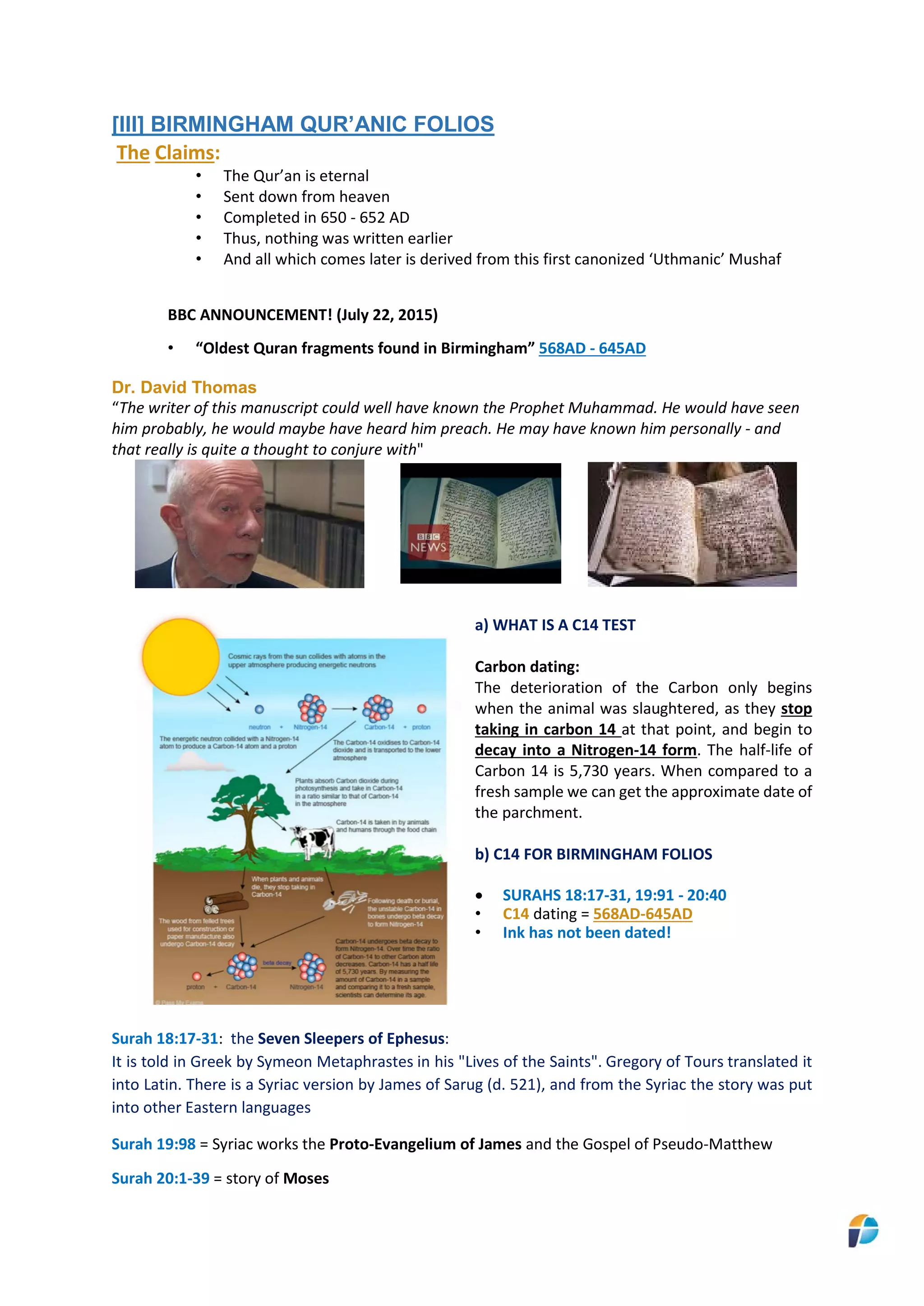 The 6 earliest Qur’anic manuscripts | PDF