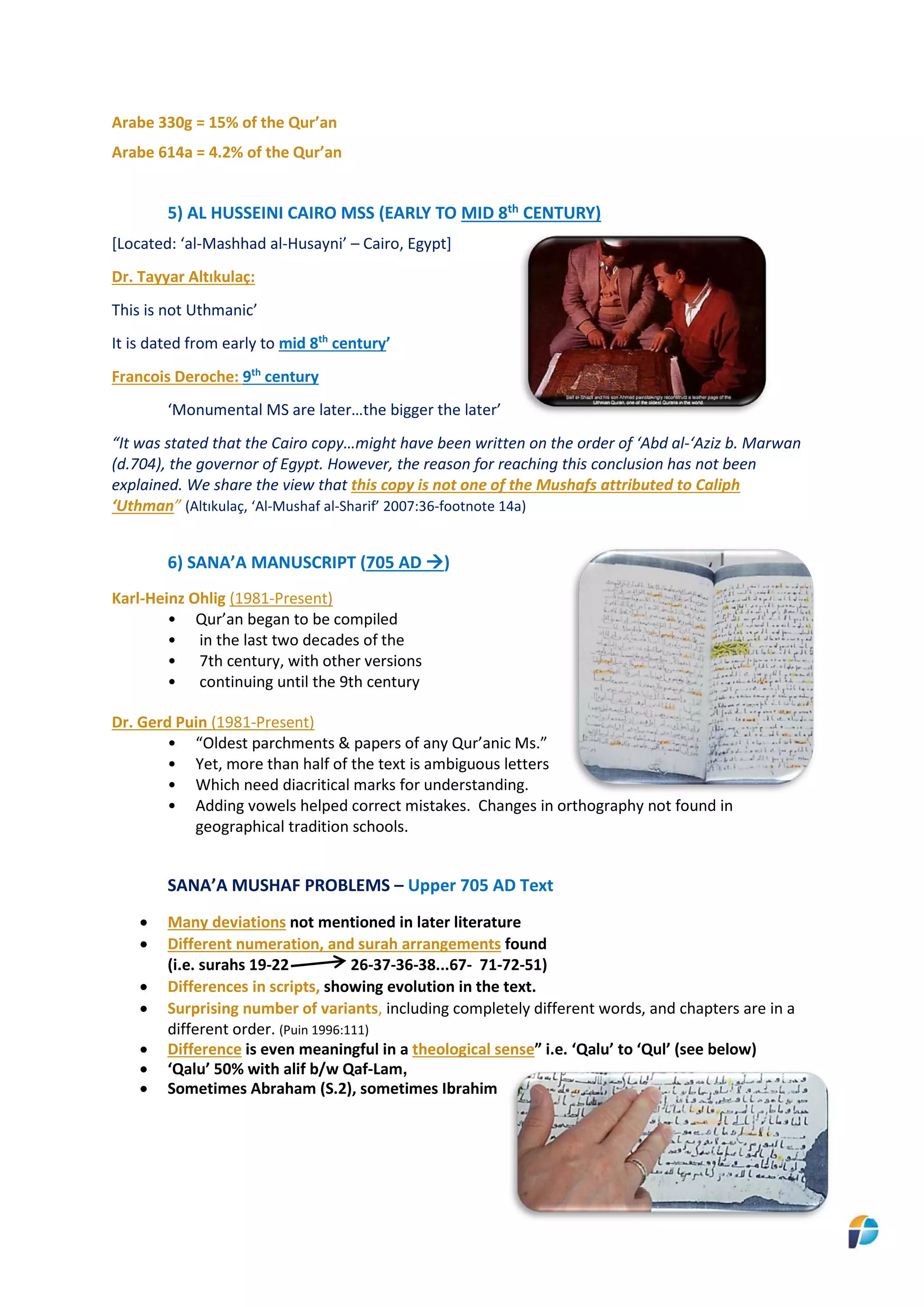 The 6 earliest Qur’anic manuscripts | PDF