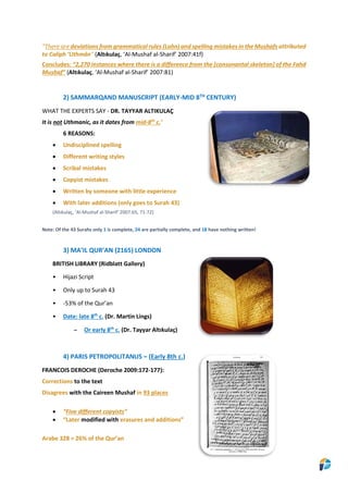 The 6 earliest Qur’anic manuscripts | PDF