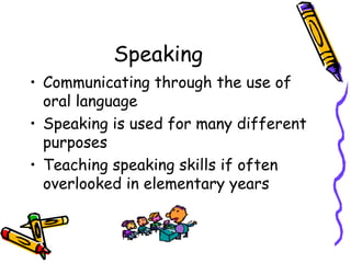 The 6 language arts and aquiring lang | PPT