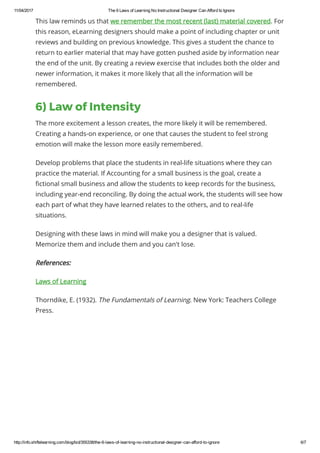 The 6 laws of learning no instructional designer can afford to ignore | PDF