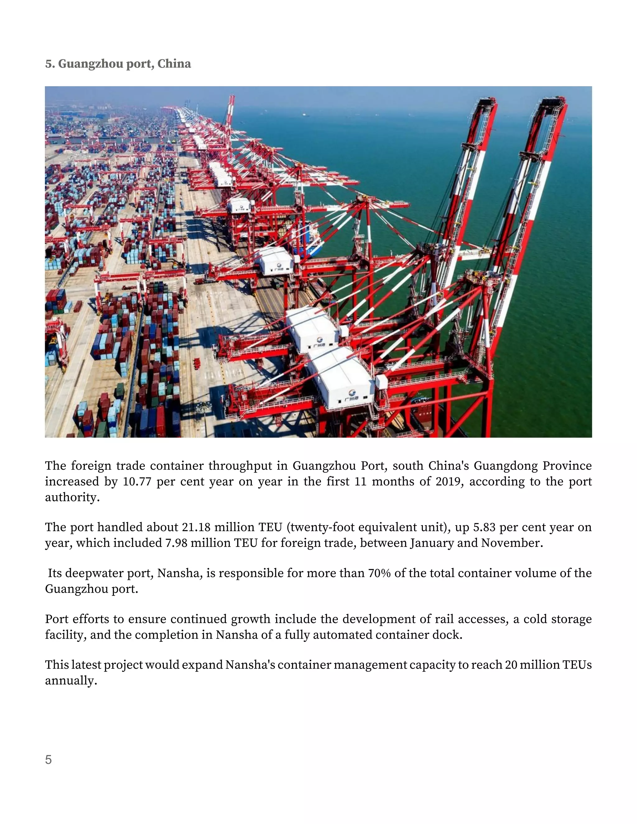 The 6 most important ports in the world 2019 | PDF | Cruises | Travel Type