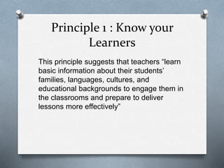 The 6 principles for exemplary teaching of english (group 2) | PPT