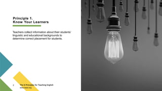 The 6 principles for teaching english | PPTX