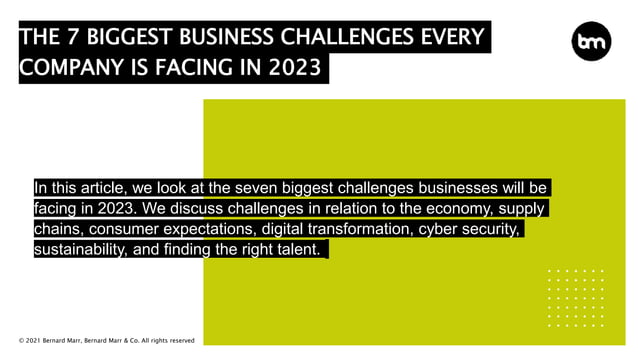 The 7 Biggest Business Challenges Every Company Is Facing In 2023 | PPT