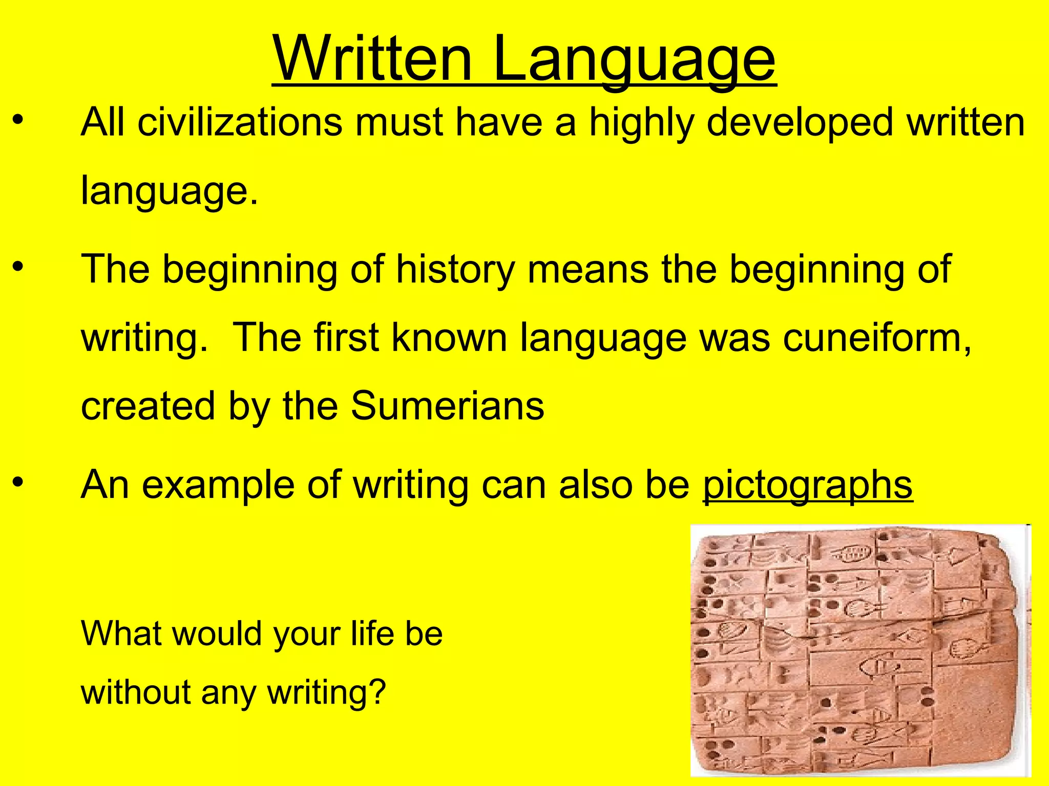 The 7 characteristics of a civilization | PPT