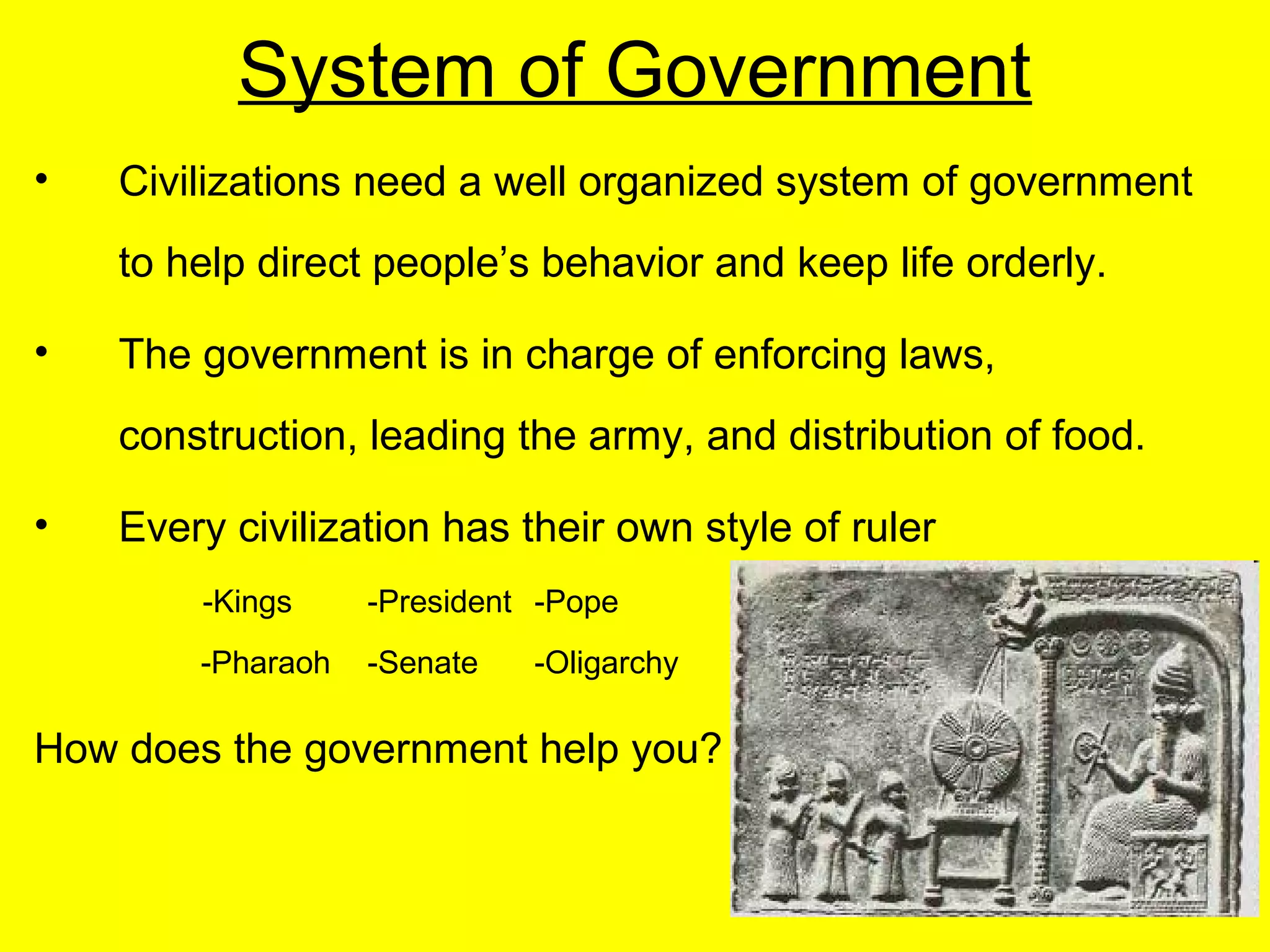 The 7 characteristics of a civilization | PPT