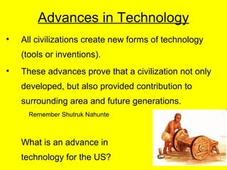 The 7 characteristics of a civilization | PPT