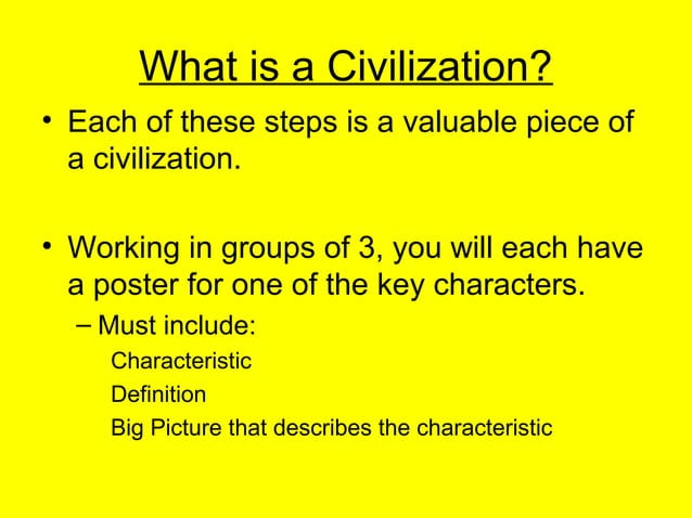 The 7 characteristics of a civilization | PPT | Religion & Spirituality