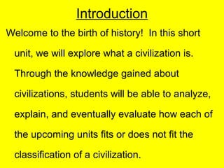 The 7 characteristics of a civilization | PPT