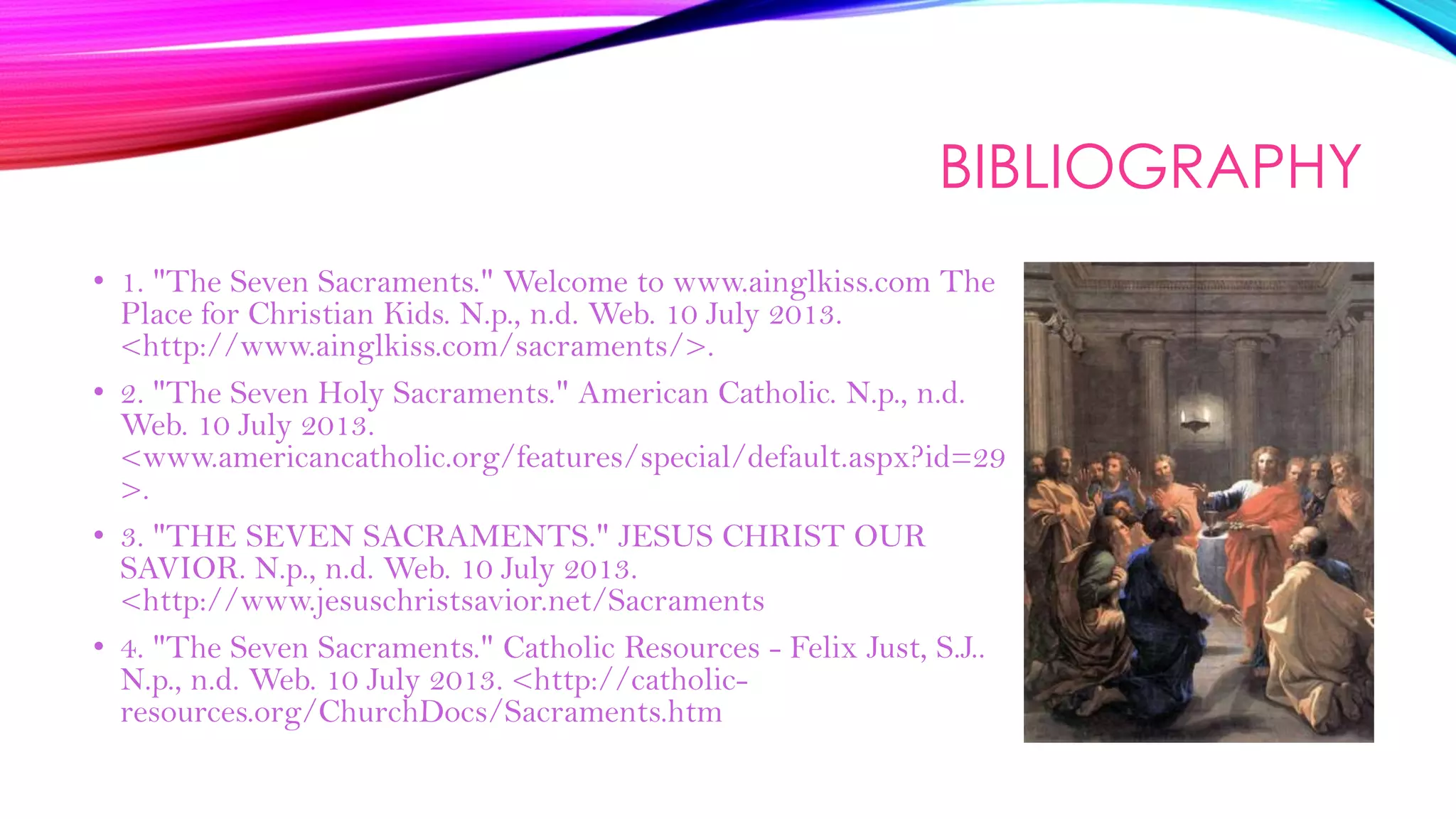 The 7 christian sacraments Picture book | PPTX