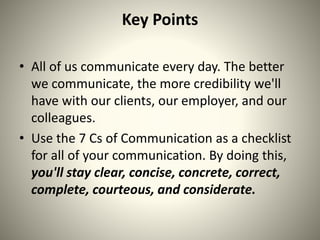 The 7 C of business english | PPTX