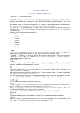 The 7 cs of communication | DOC