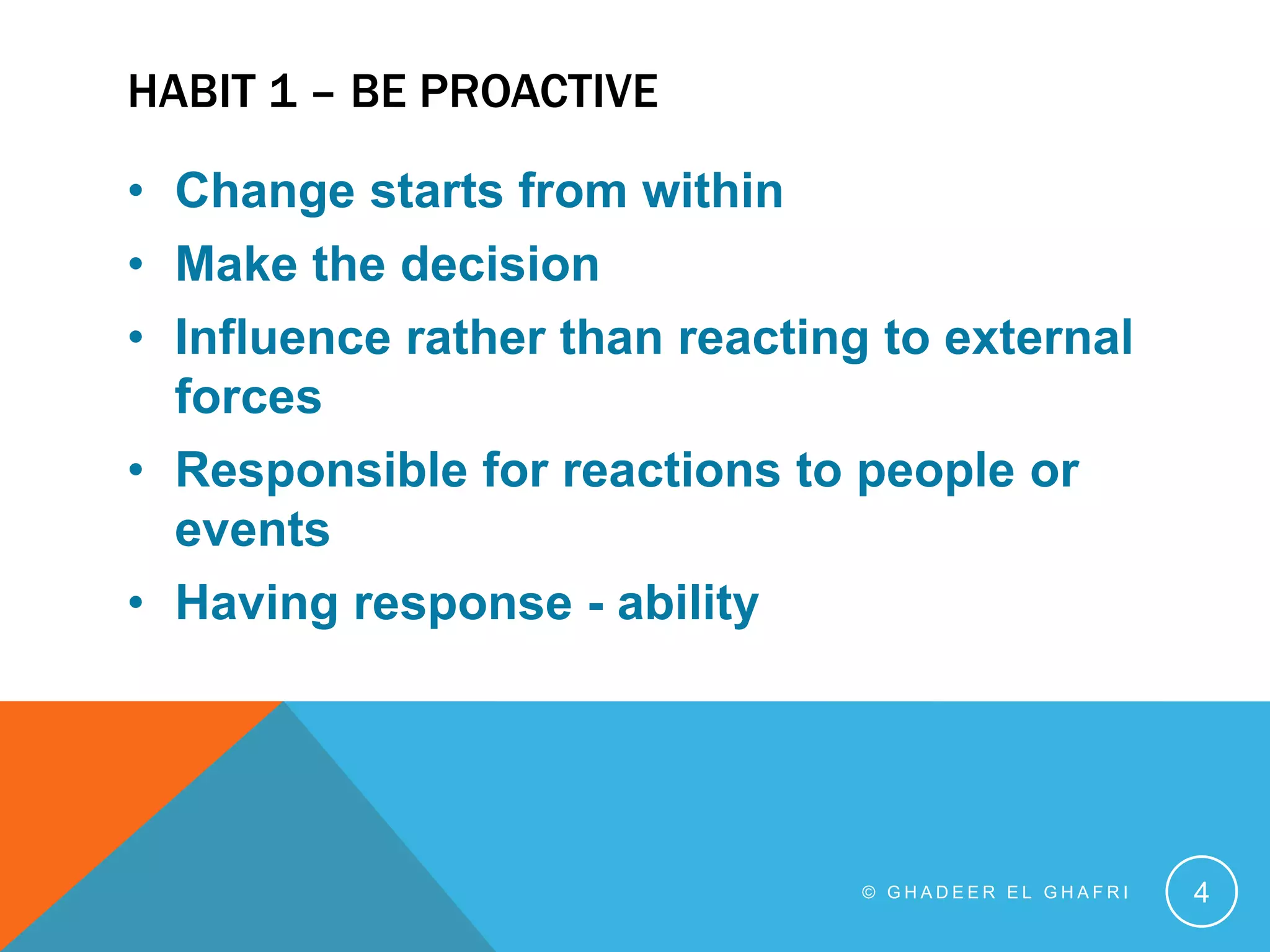 The 7 Habits Of Highly Effective People | PPTX