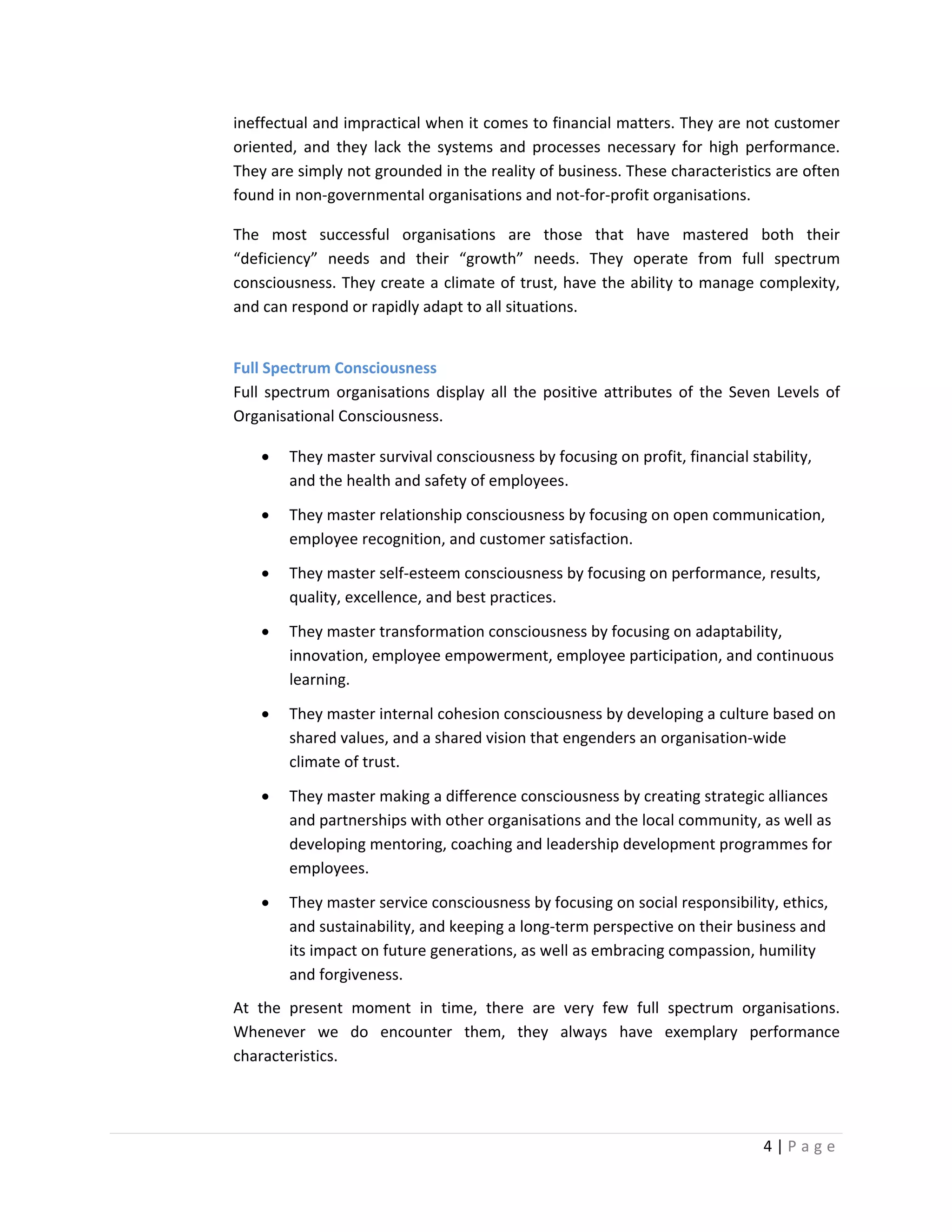 The 7 levels of organisational consciousness | PDF