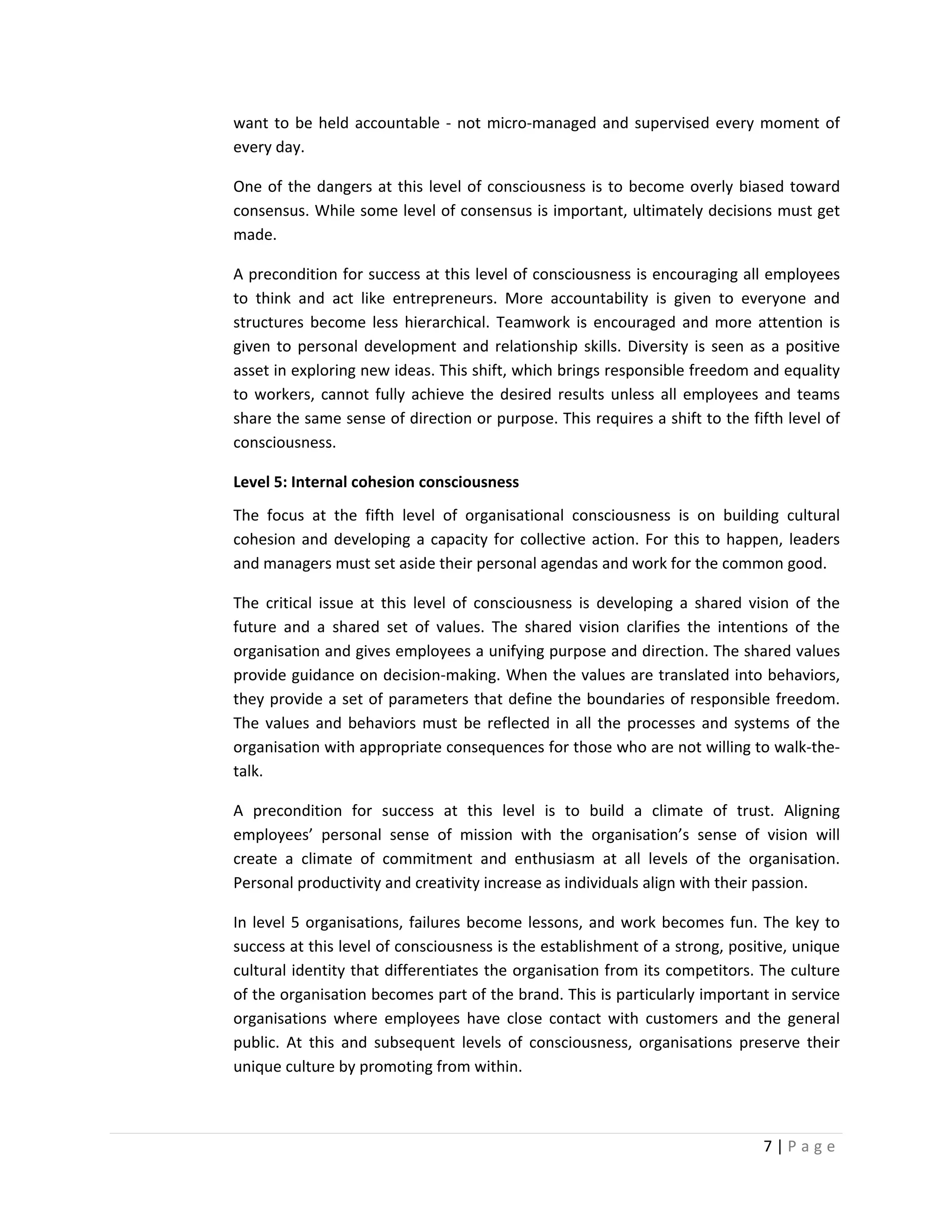 The 7 levels of organisational consciousness | PDF