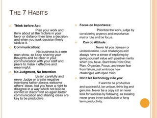 The 7 productive Habits | PPTX