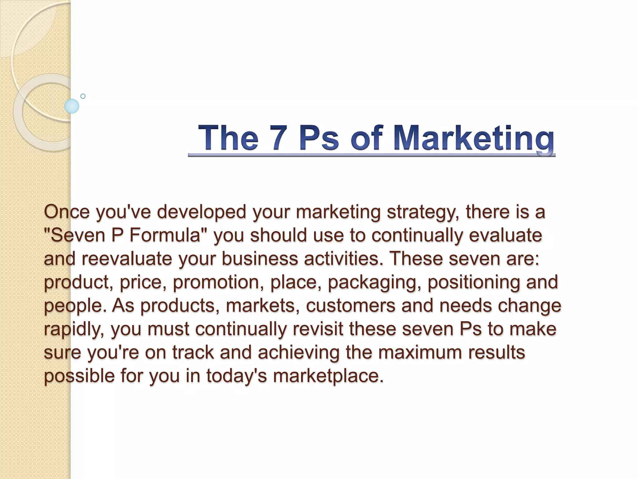 The 7 ps of marketing | PPT