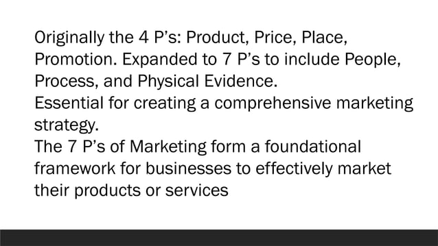 The 7 P’s of Marketing.pptx and marketing | PPT