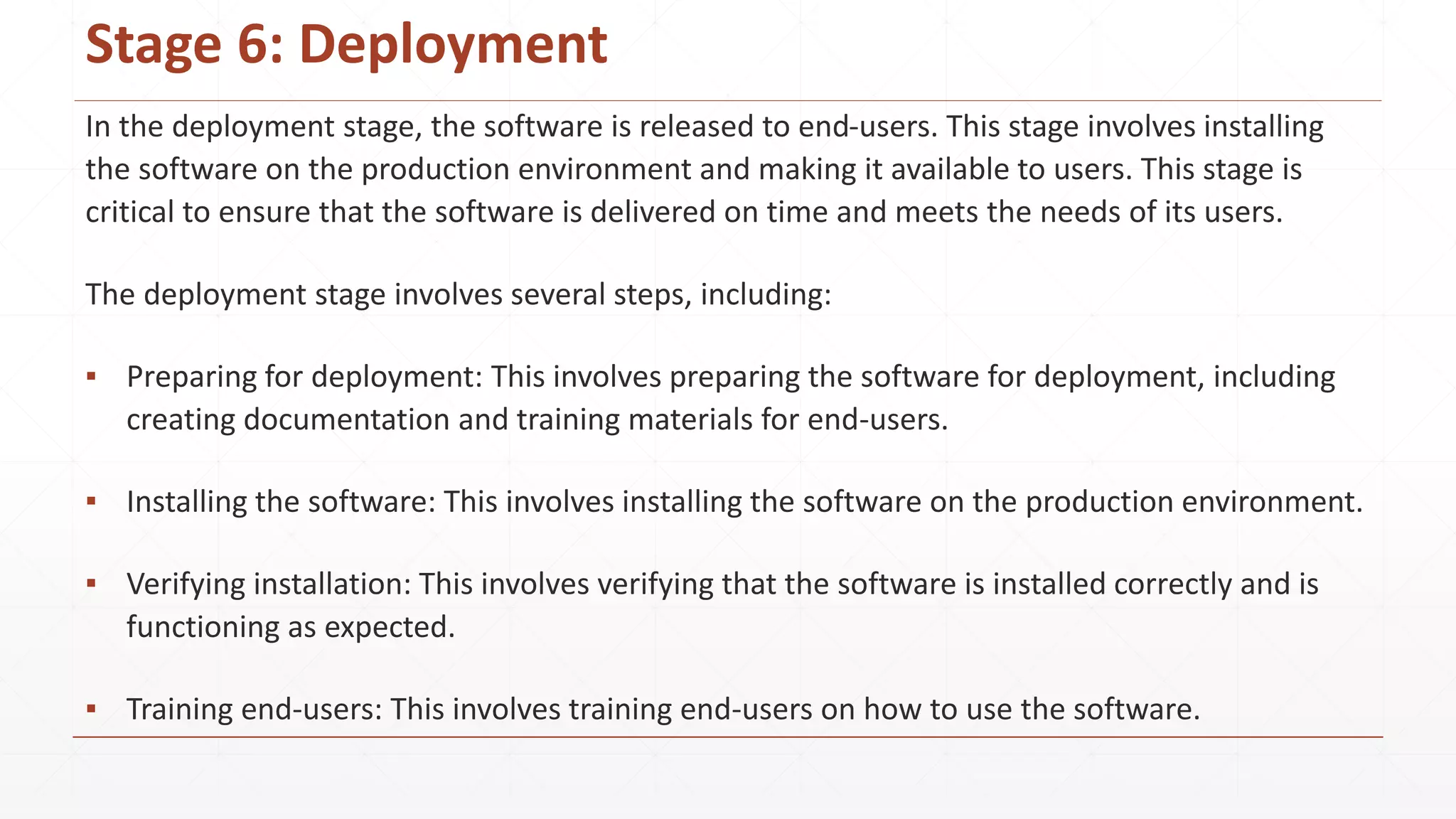 The 7 stages of the Software Development Life Cycle | PPTX