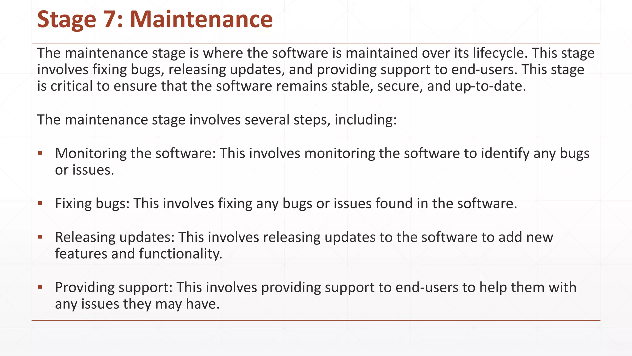 The 7 stages of the Software Development Life Cycle | PPTX | Operating ...