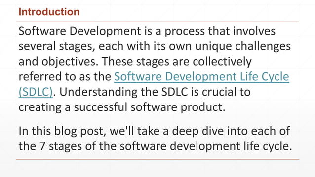 The 7 stages of the Software Development Life Cycle | PPTX | Operating ...