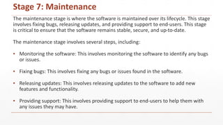 The 7 stages of the Software Development Life Cycle | PPTX
