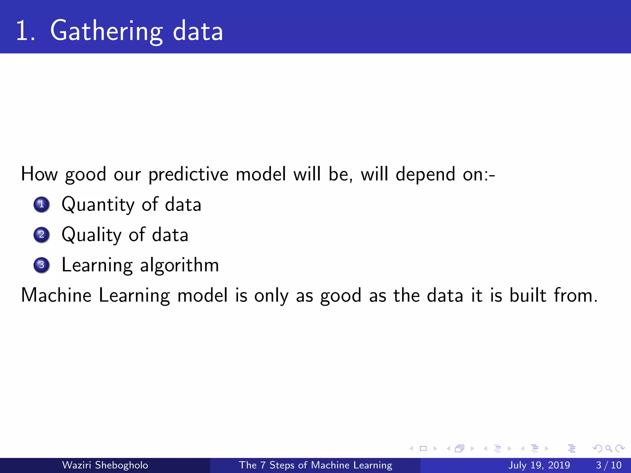 The 7 steps of Machine Learning | PDF